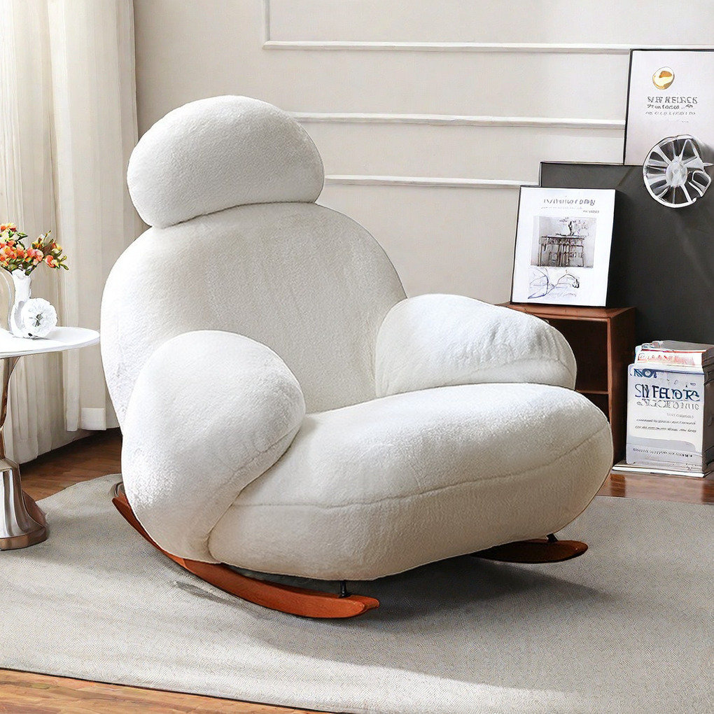 Axis Living White Minimalist Comfortable Rocking Chair Rocking Chair ...