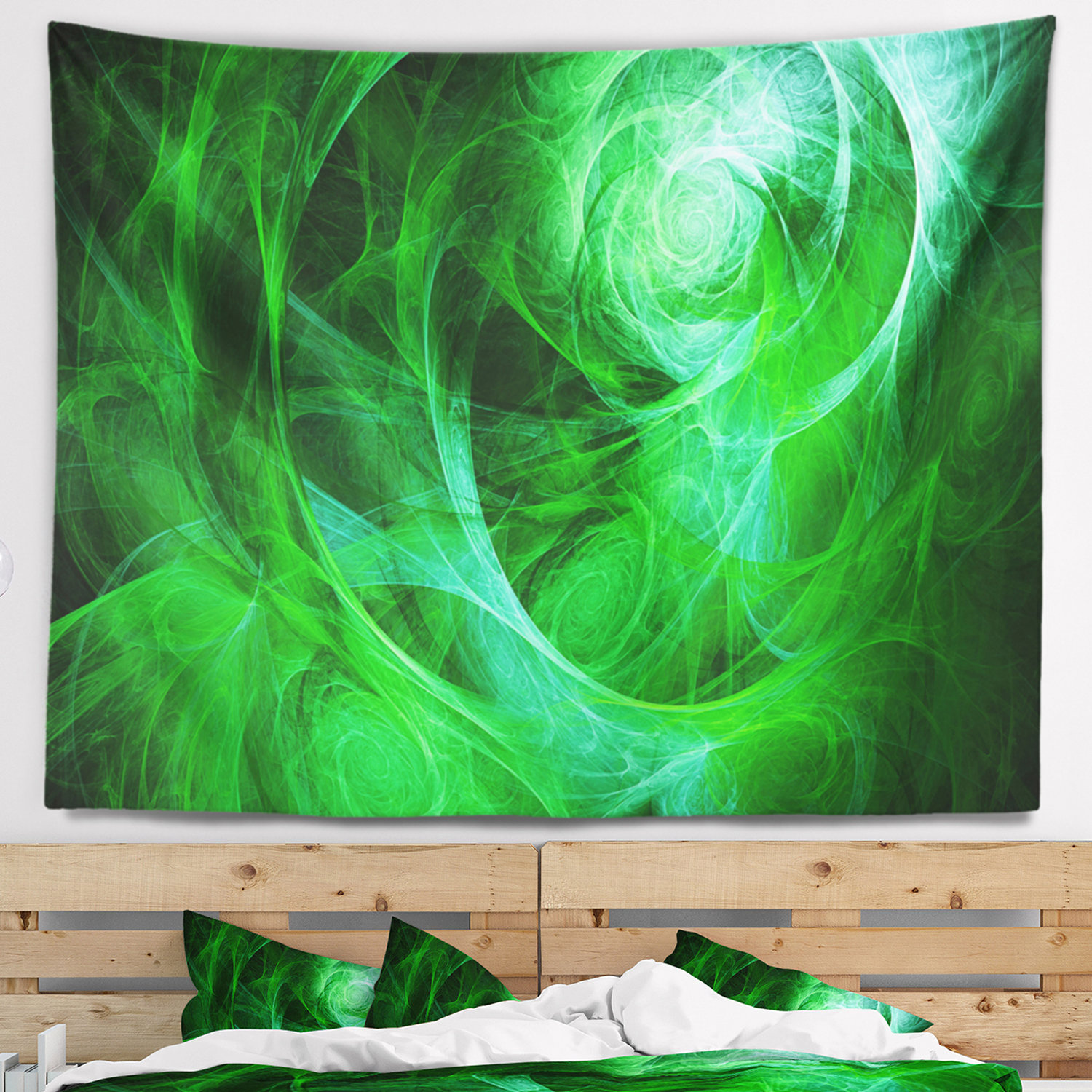 The Twillery Co.® Corwin Abstract Green Stormy Sky Texture Tapestry ...