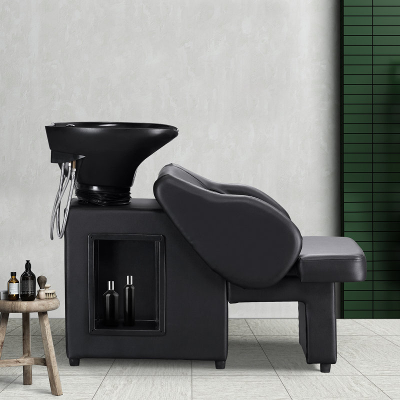 Inbox Zero Faux Leather Backwash Station Salon Shampoo Chair & Reviews ...