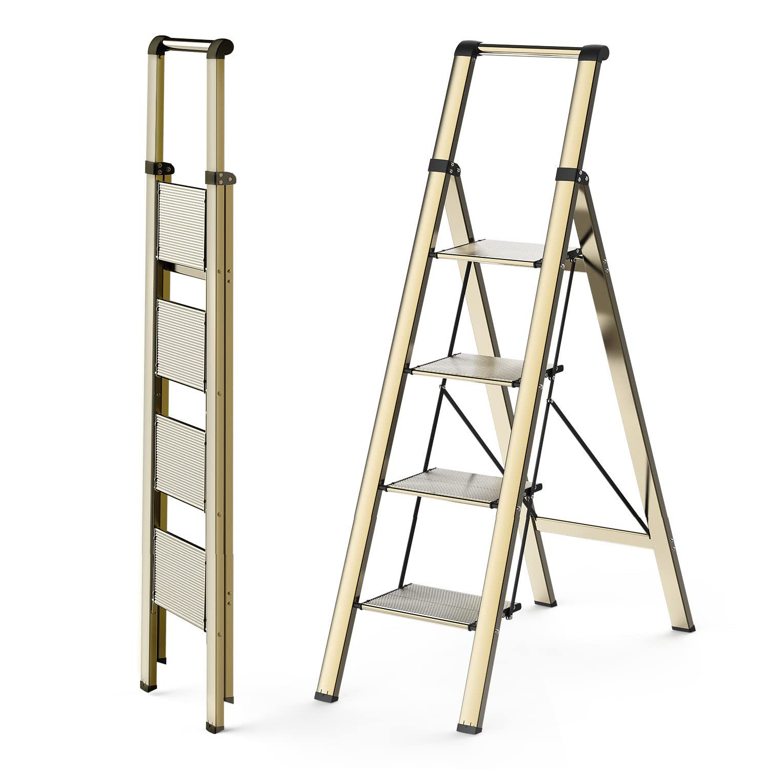 WFX Utility™ 4 - Step Metal Lightweight Folding Step Ladder | Wayfair
