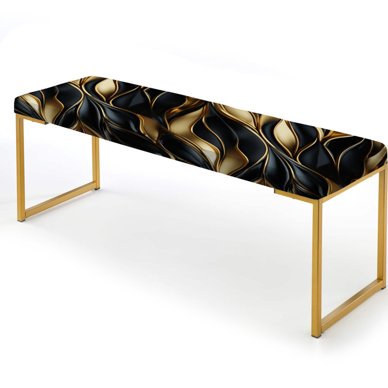 Design Art Opulent Black And Gold Glamour Pattern - Marble Upholstered ...