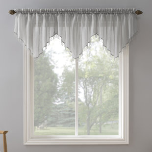Gray & Silver Valances & Kitchen Curtains You'll Love | Wayfair