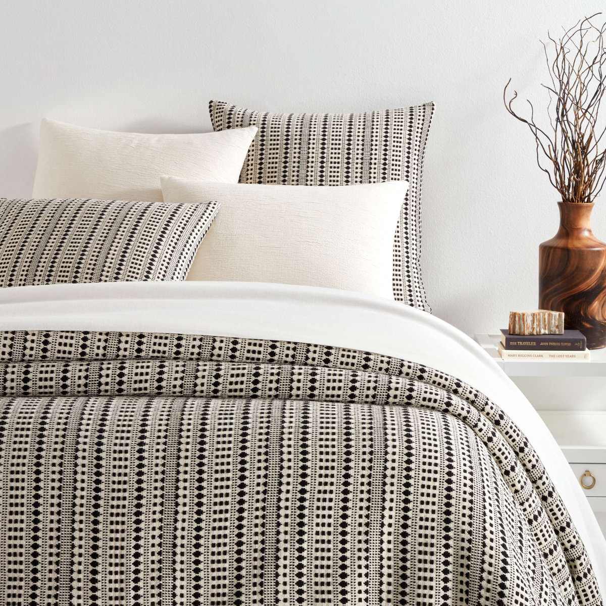 Pine Cone Hill Fira Jacquard Black Coverlet & Reviews | Perigold