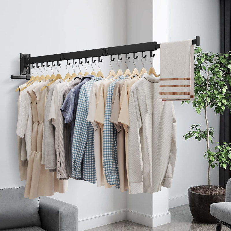 Rebrilliant Wall Mounted Clothes Hanger,Drying Rack Clothing ...