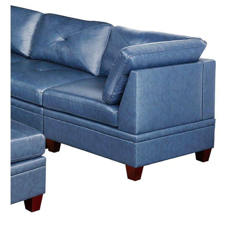 Hokku Designs Lasandra 6 - Piece Leather Sectional | Wayfair