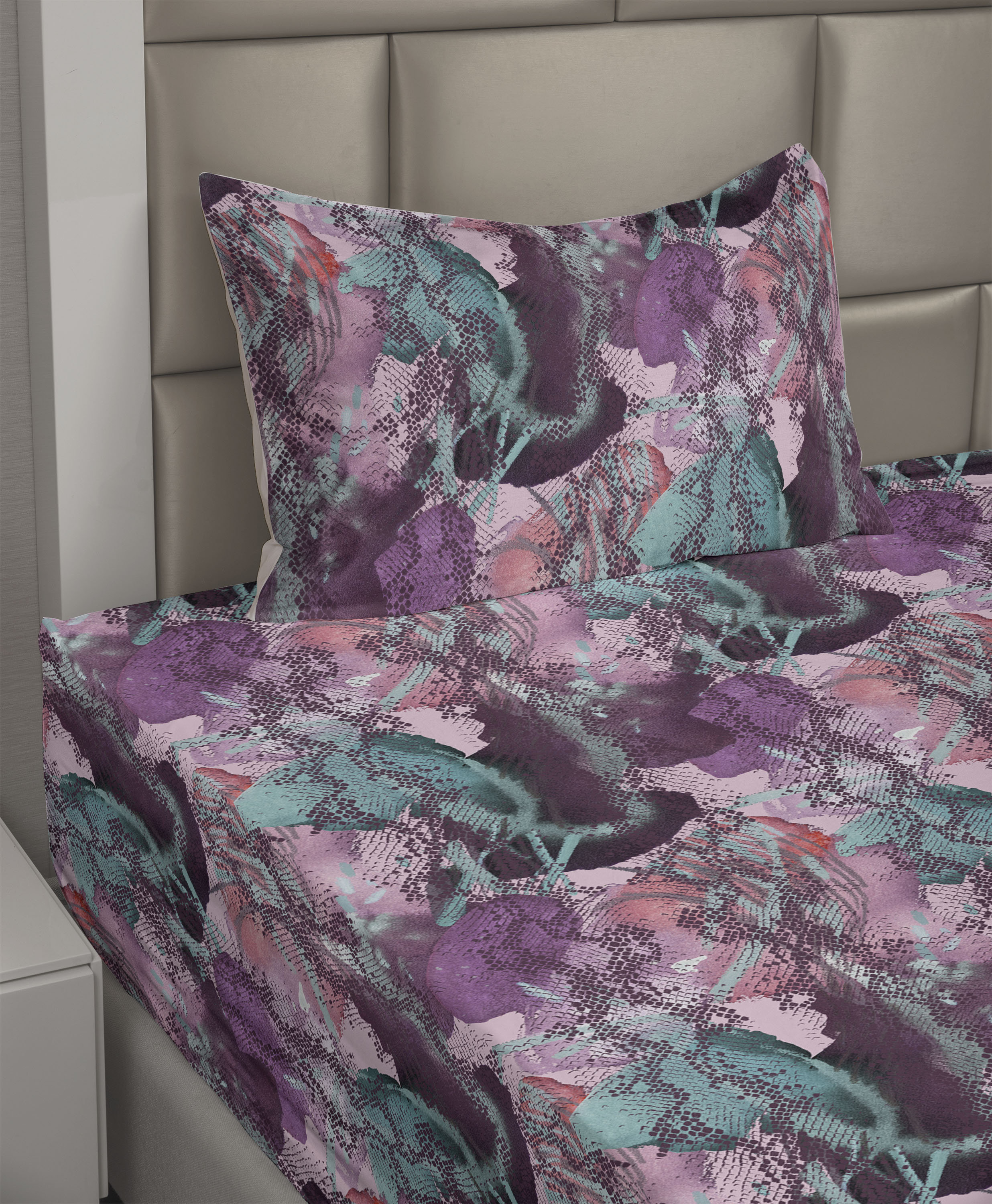 Ambesonne Watercolor Art Sheet Set Snake Skin Spots Art Eggplant ...