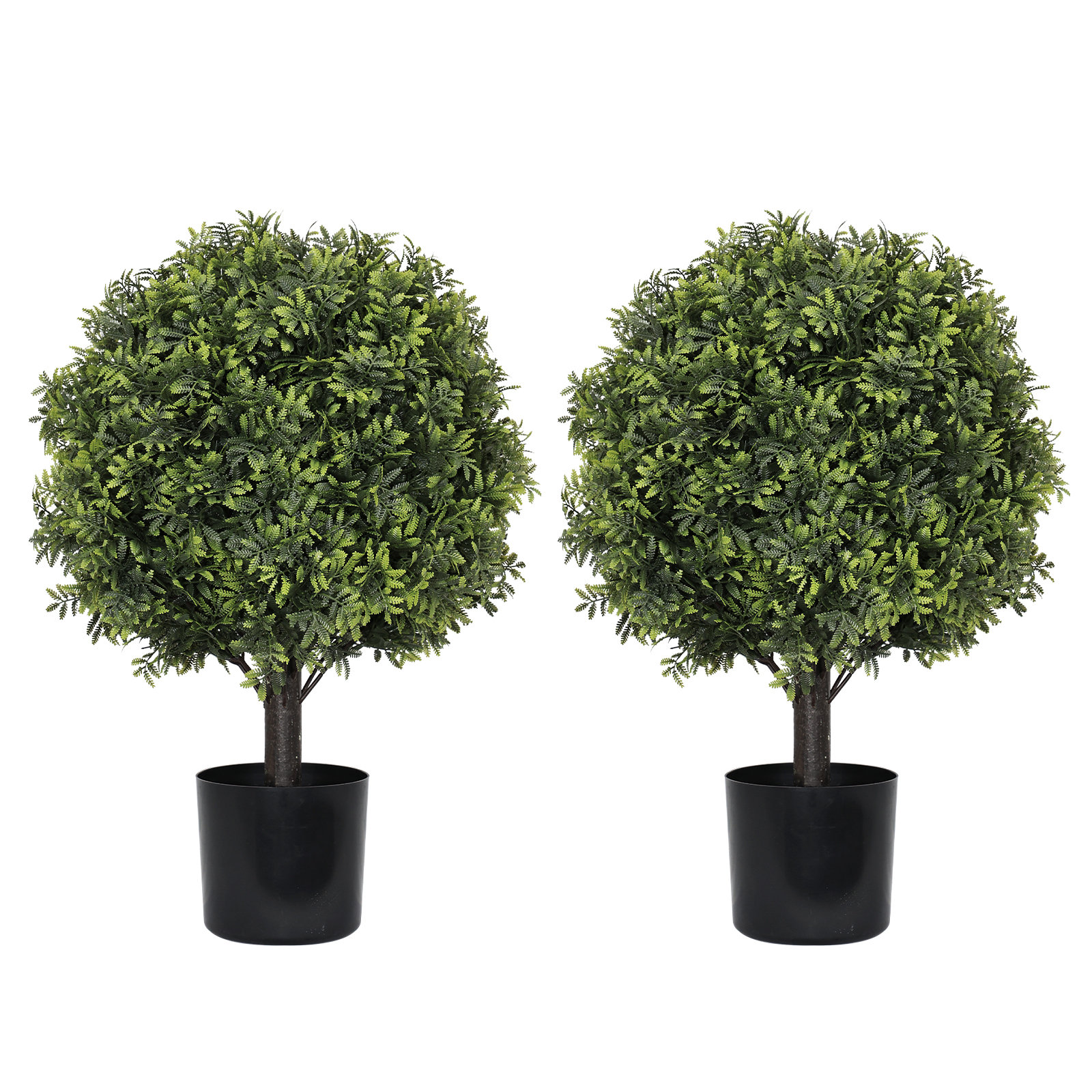 Primrue 55cm Artificial Topiary Boxwood Ball Trees – Faux Evergreen ...