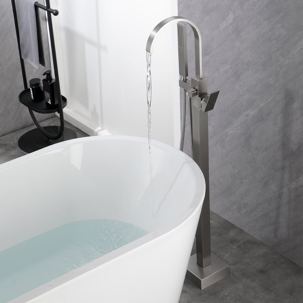 SHAMANDA Single Handle Freestanding Tub Filler with Handshower ...
