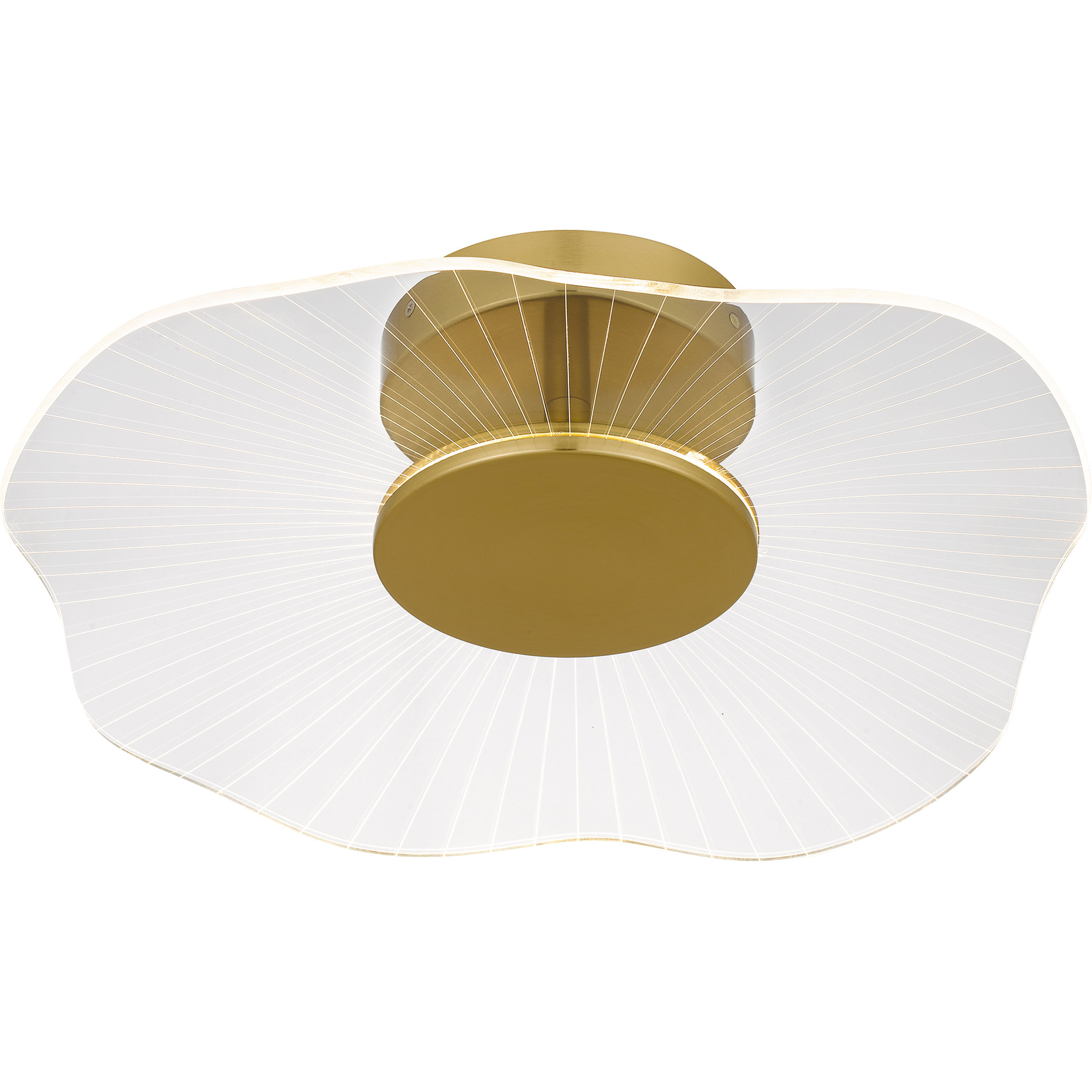 Everly Quinn Liette Integrated LED Brushed Gold Semi-Flush Mount | Wayfair