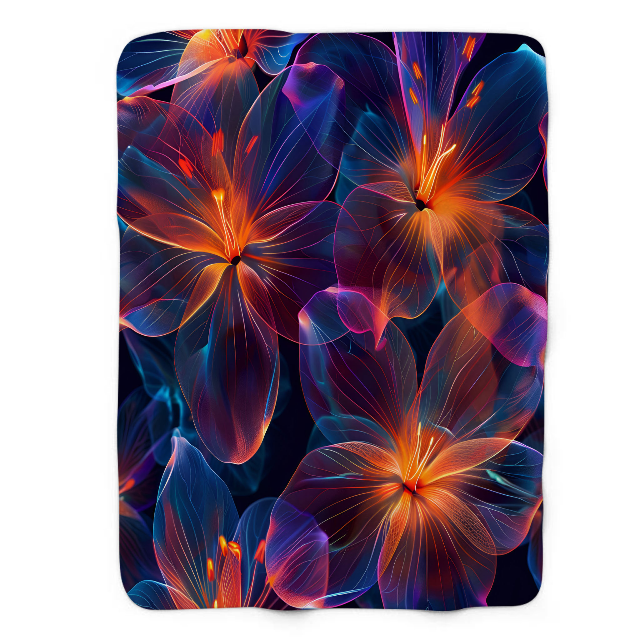 MentionedYou Disco Inferno Florals - 1 Piece Premium Sherpa Blanket ...