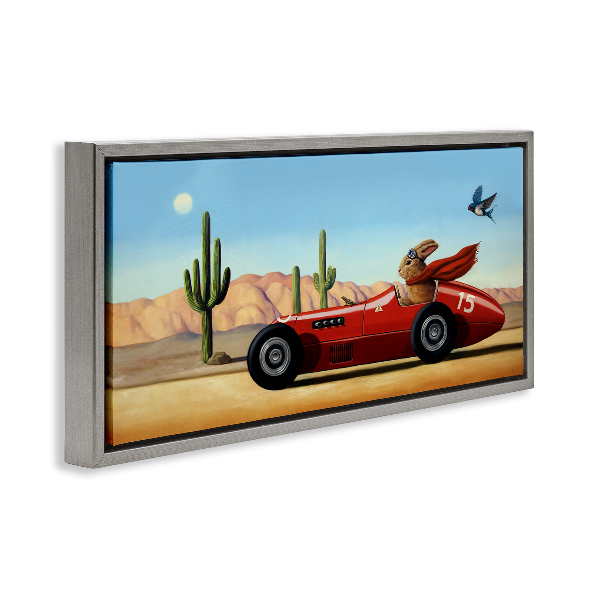 Trinx Race Car Bunny Driving Desert Canyon | Wayfair