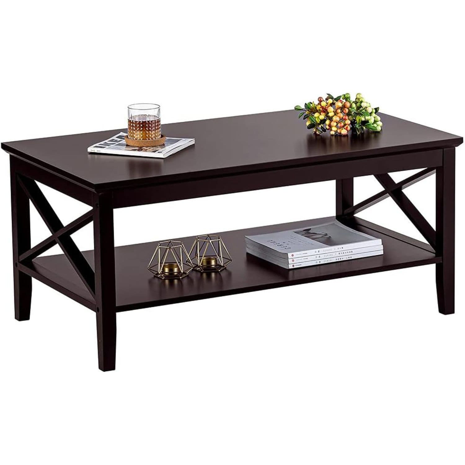 Longshore Tides Oxford Espresso Coffee Table with Robust Legs and ...
