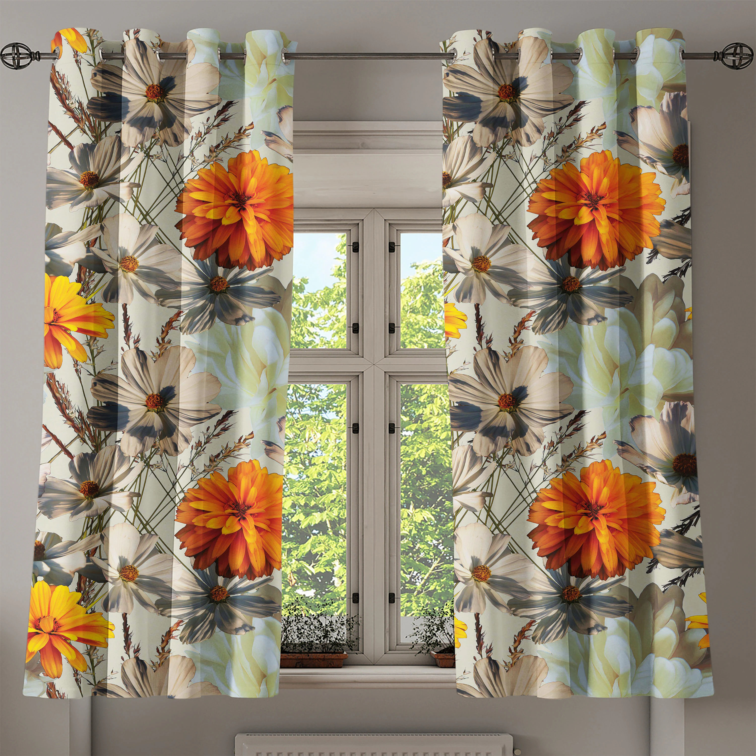 East Urban Home Cruder Polyester Semi-Sheer Curtain Pair | Wayfair