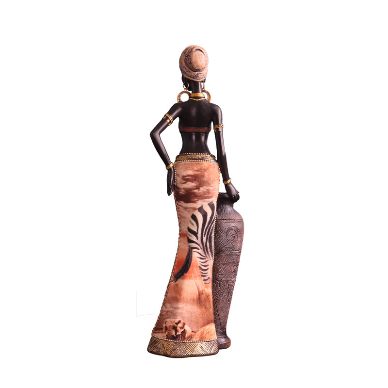 Bungalow Rose 12 Inch African Woman Statue, Black African Home Decor ...