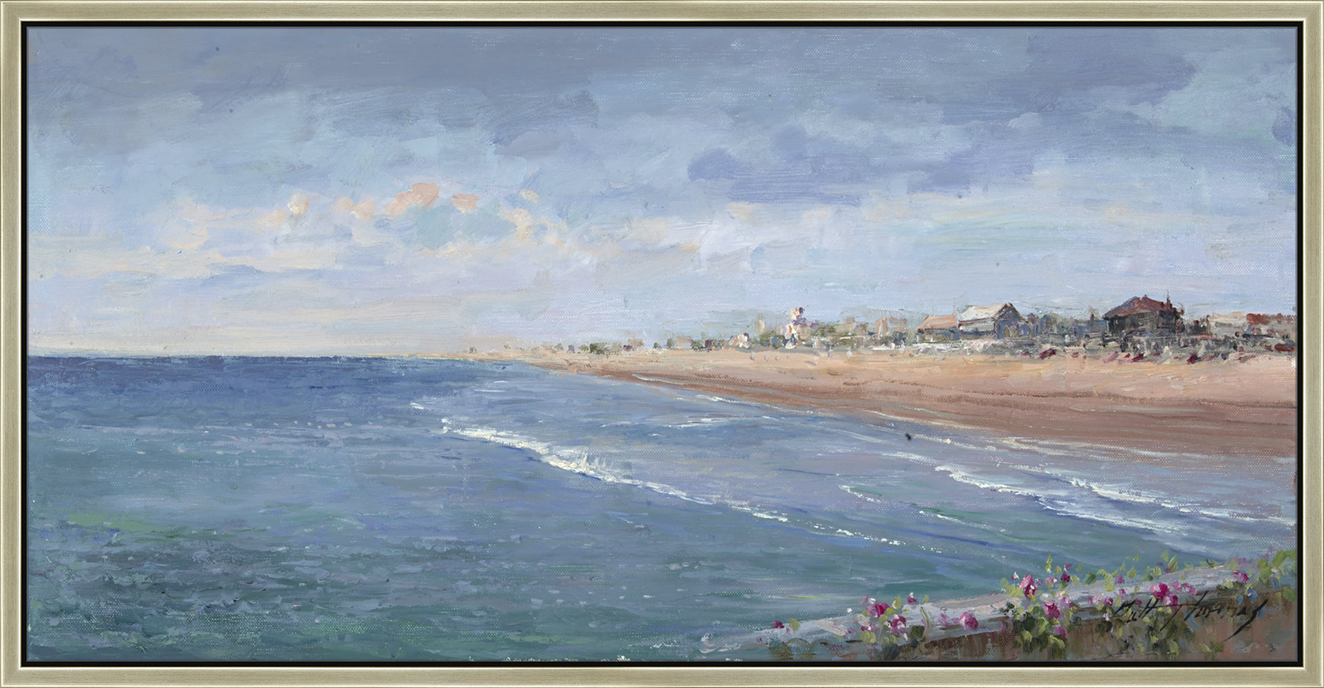 Barrington Fine Art Soothing Sea - Floater Frame Painting Print on ...