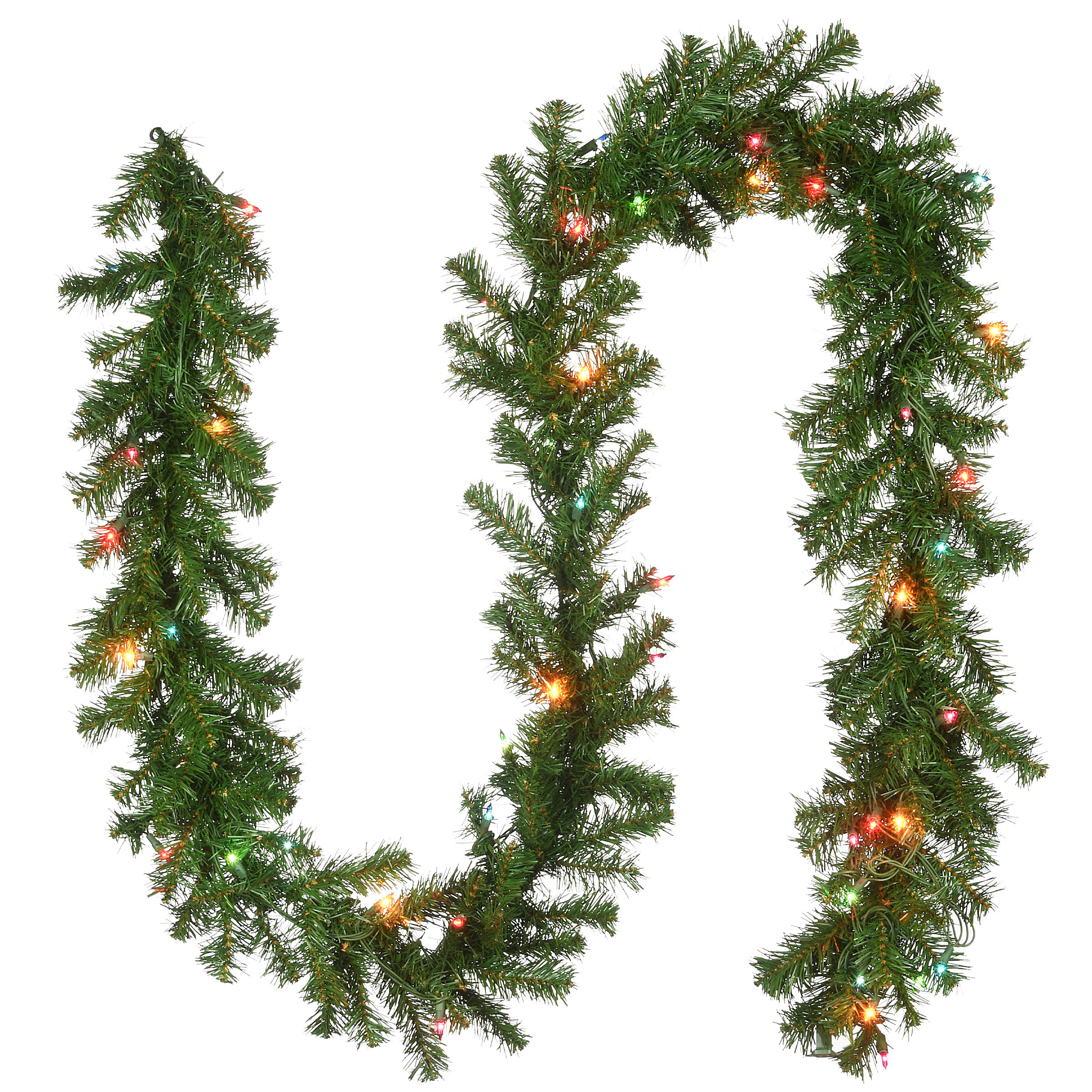 National Tree Company 9' Kincaid Spruce Garland with 50 Warm Lights ...