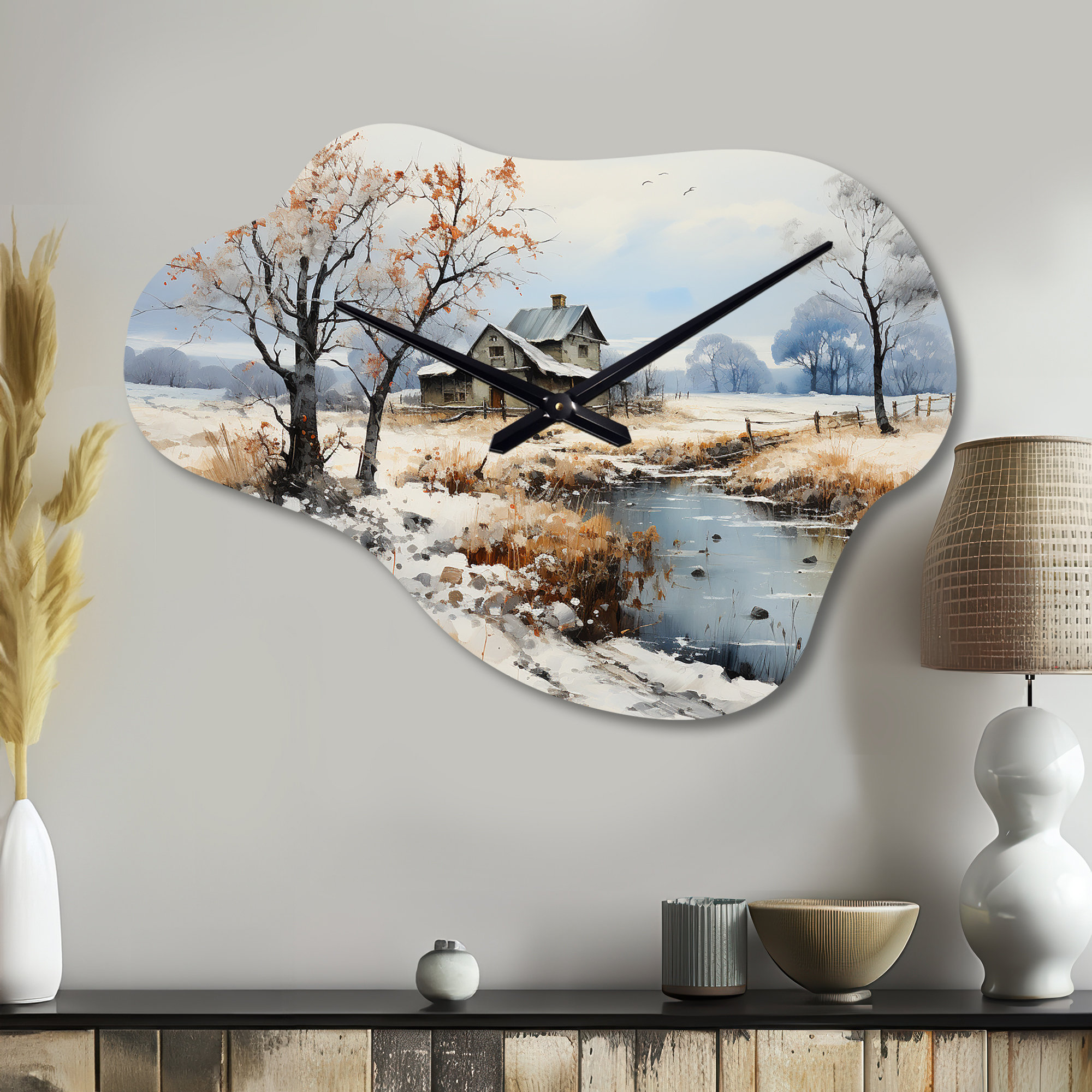 Design Art Countryside Snowy Minimalism Winter VII - Countryside Cloud ...