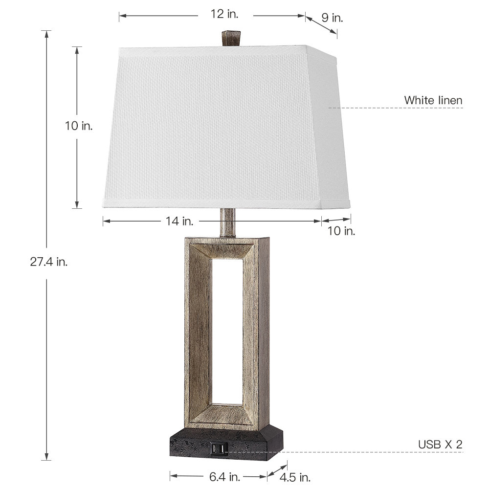 Laurel Foundry Modern Farmhouse® Tapscott USB Table Lamp & Reviews ...