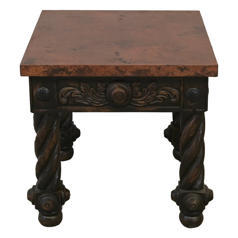 LMT Design Copper & Turned Leg End Table | Wayfair