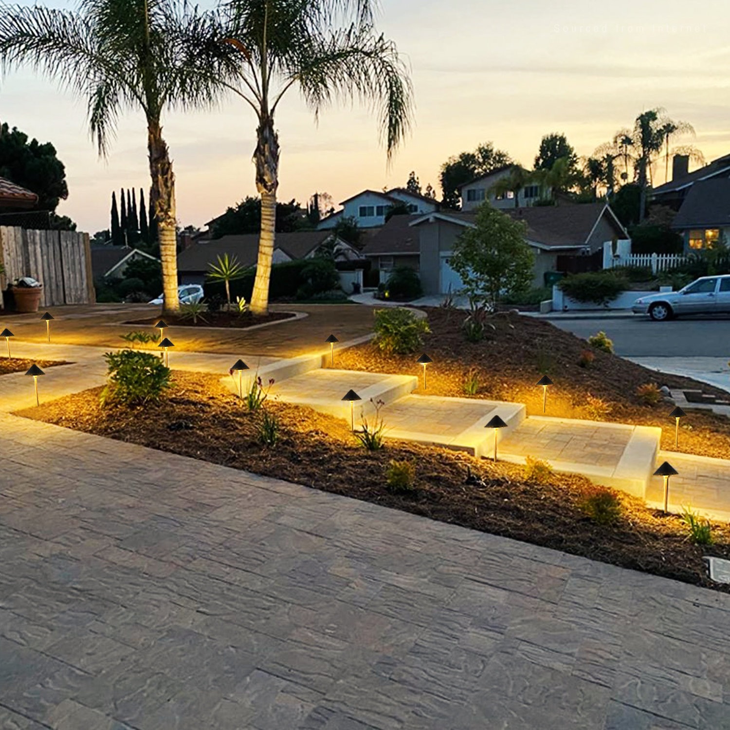 LEONLITE Black Low Voltage Integrated LED Metal Pathway Light Pack ...