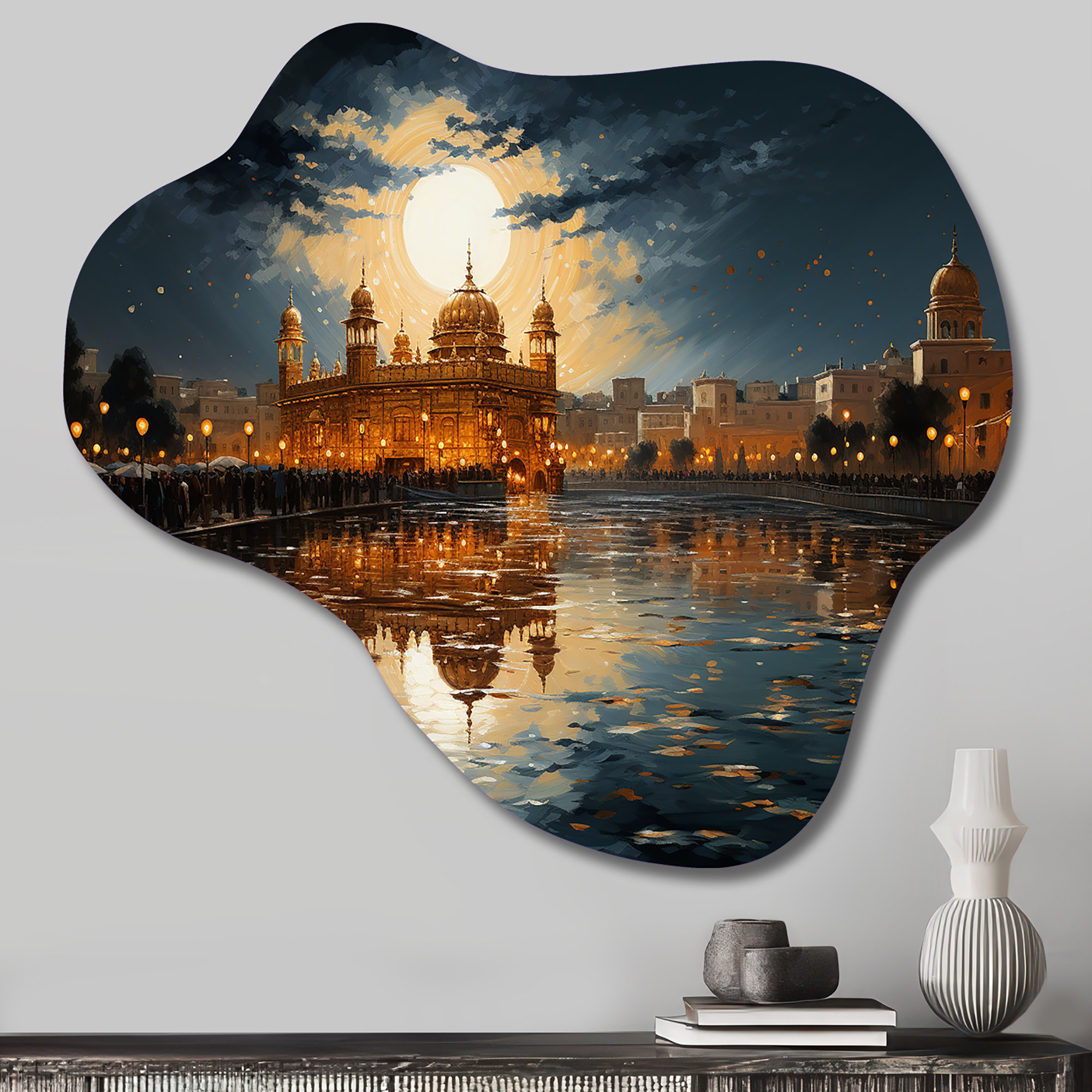 Latitude Run® Hinduisim Golden Temple I - Cloud Hinduism Metal Wall Art ...