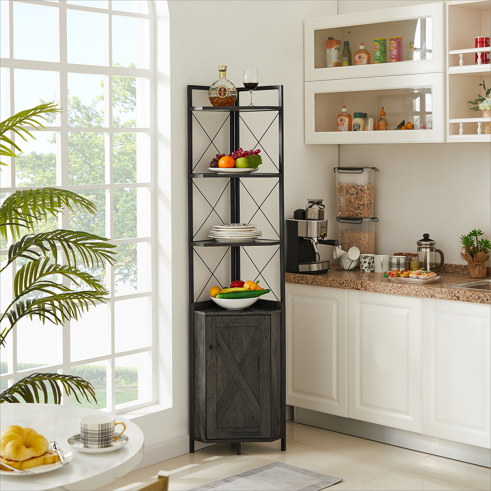 17 Stories Vanesta 70.47" H x 13.39" W Corner Bookcase | Wayfair