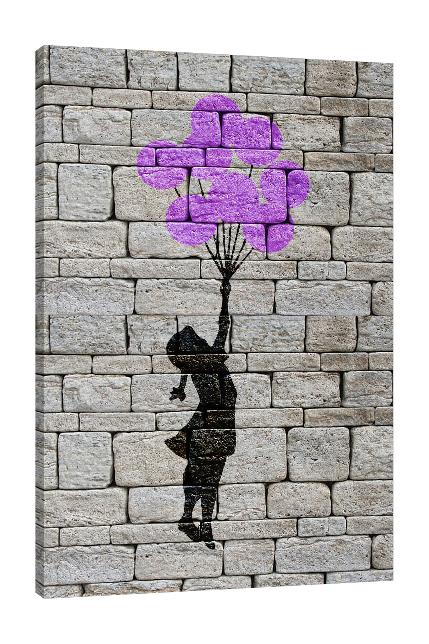 banksy flying girl with balloons