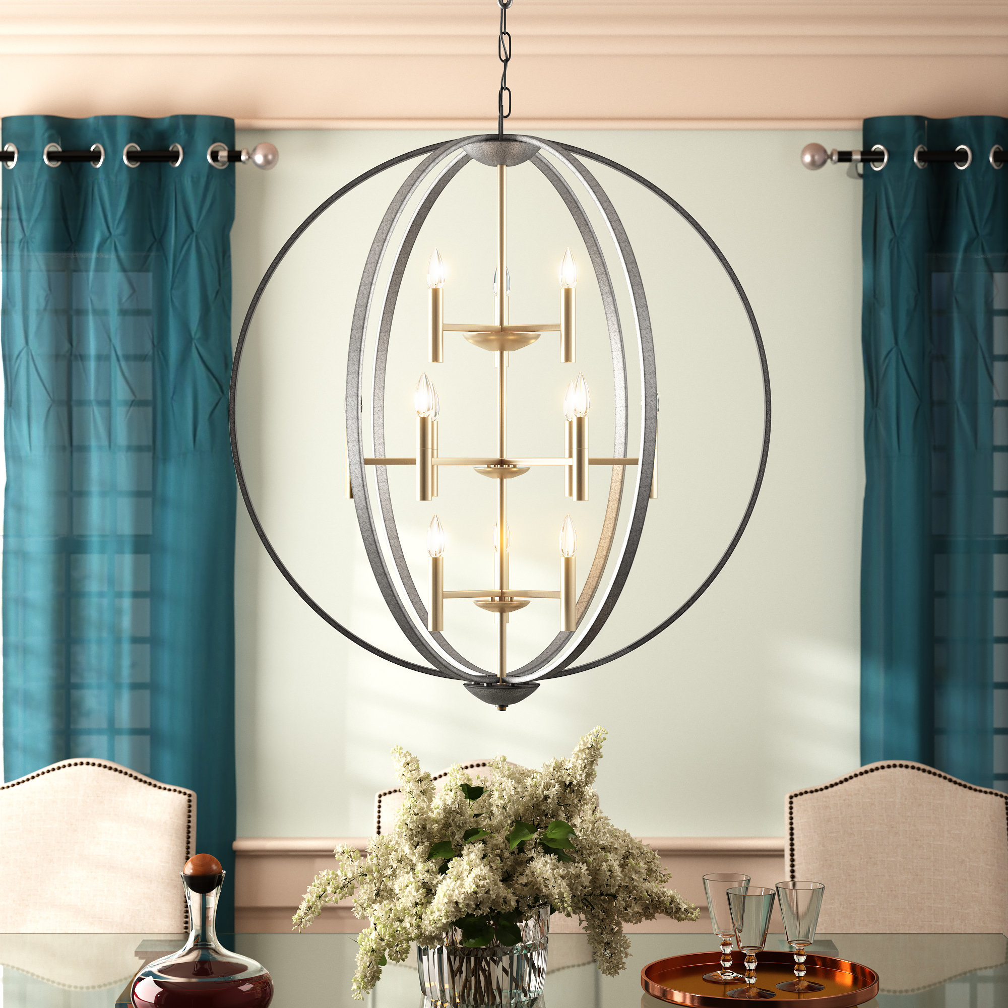Hinkley Euclid 16 - Light Candle Style Globe Chandelier & Reviews ...