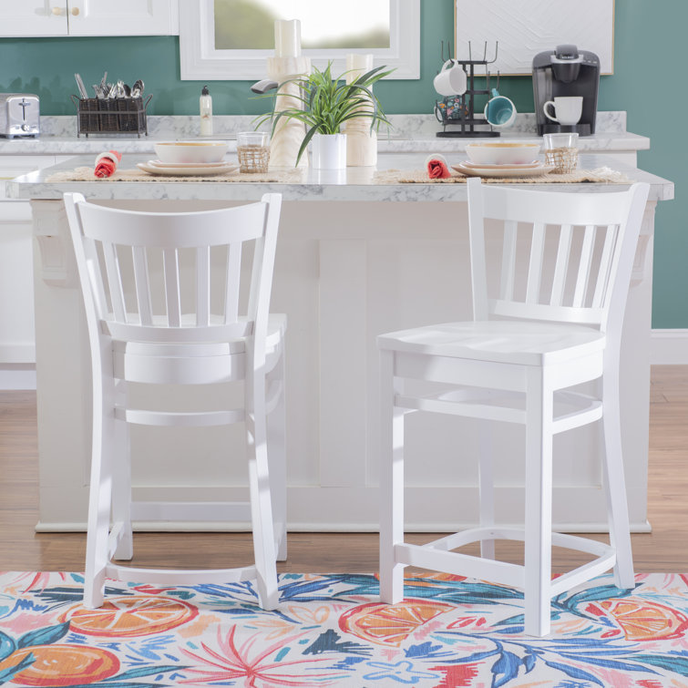 Red Barrel Studio® Khrystian Solid European Beech Wood Counter Stool ...