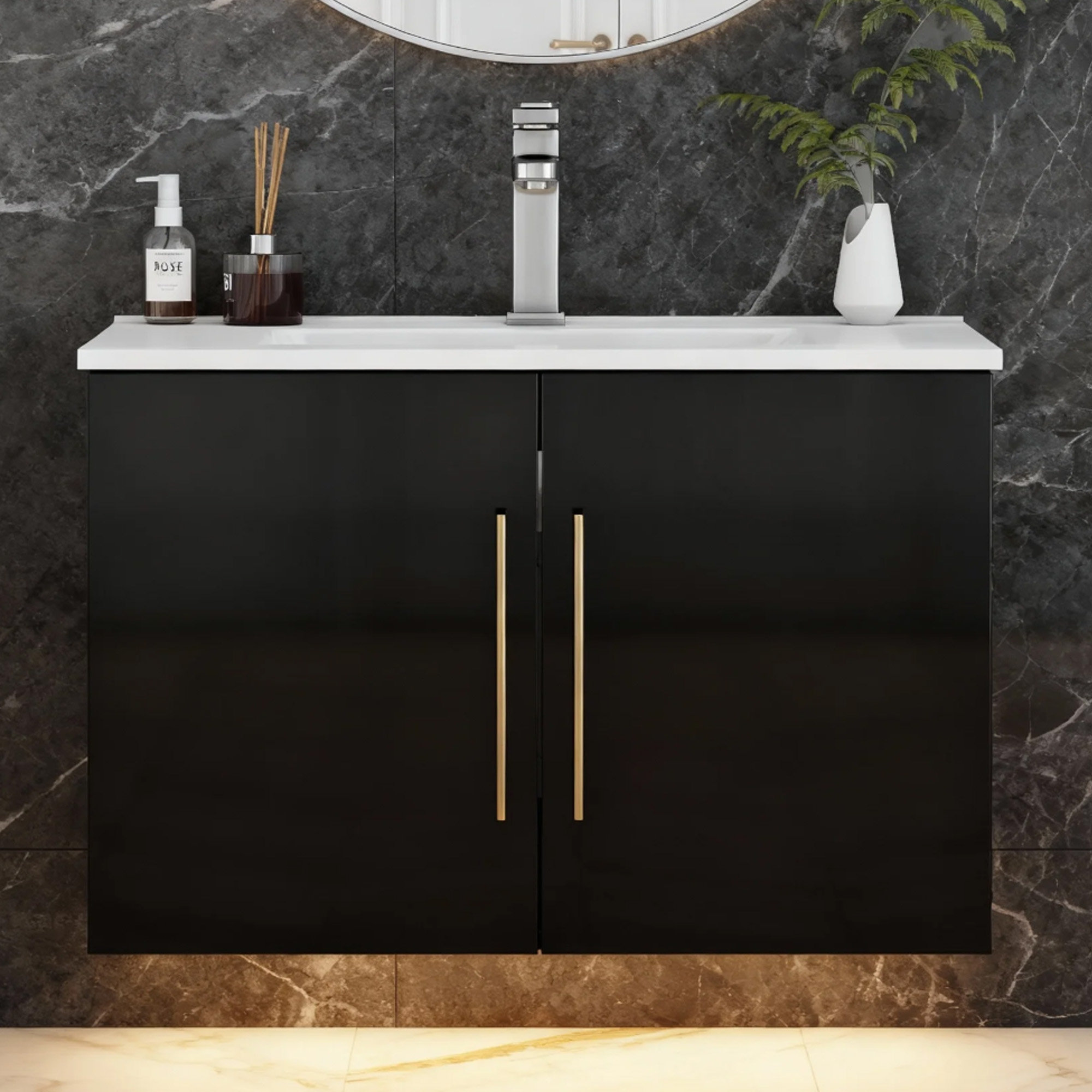 Ebern Designs 30" Wall Mounted Bathroom Vanity with Sink - Wayfair Canada