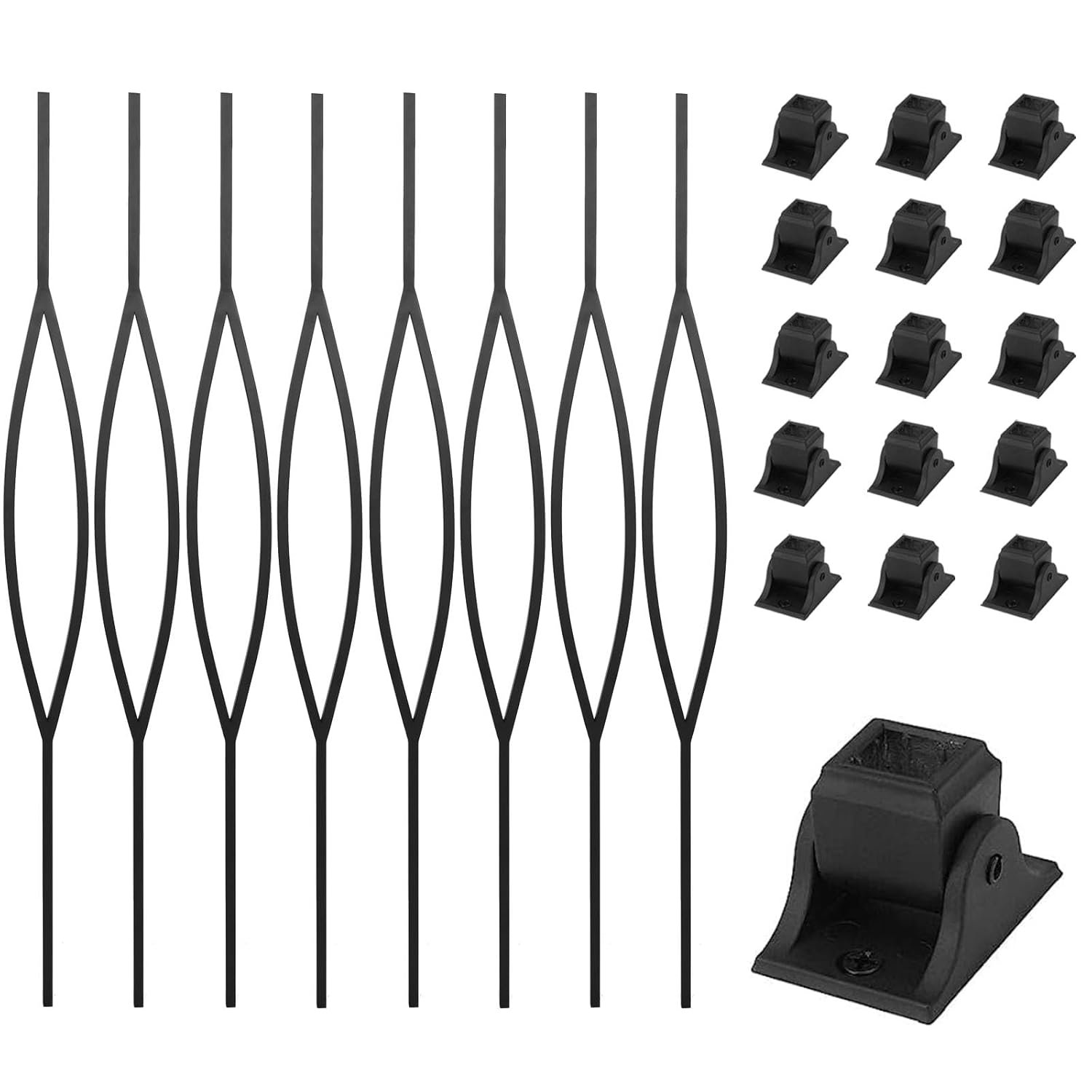 Sidasu 8pcs Staircase Metal Balusters Decorative Banister Spindles-oval ...