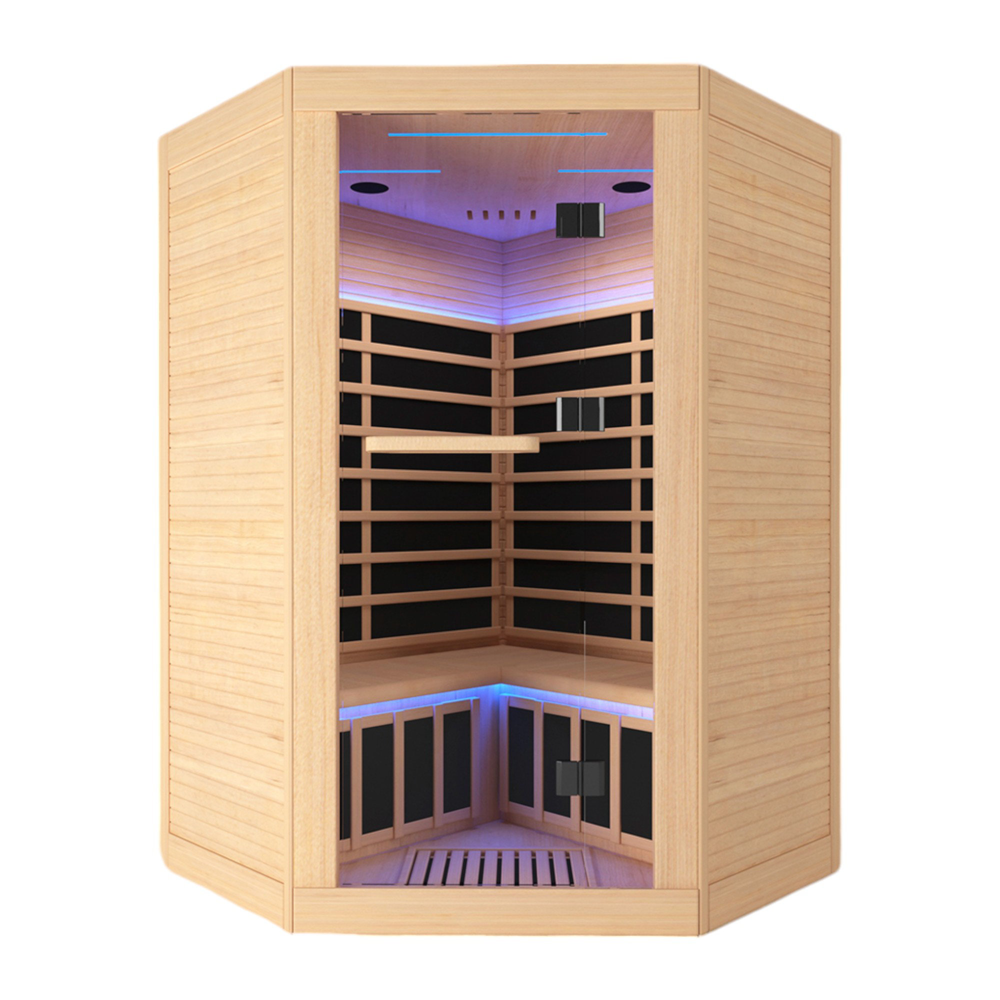 KISRAIS 1-3 Person Wood Sauna Canadian Hemlock Low EMF Dry Sauna Room ...