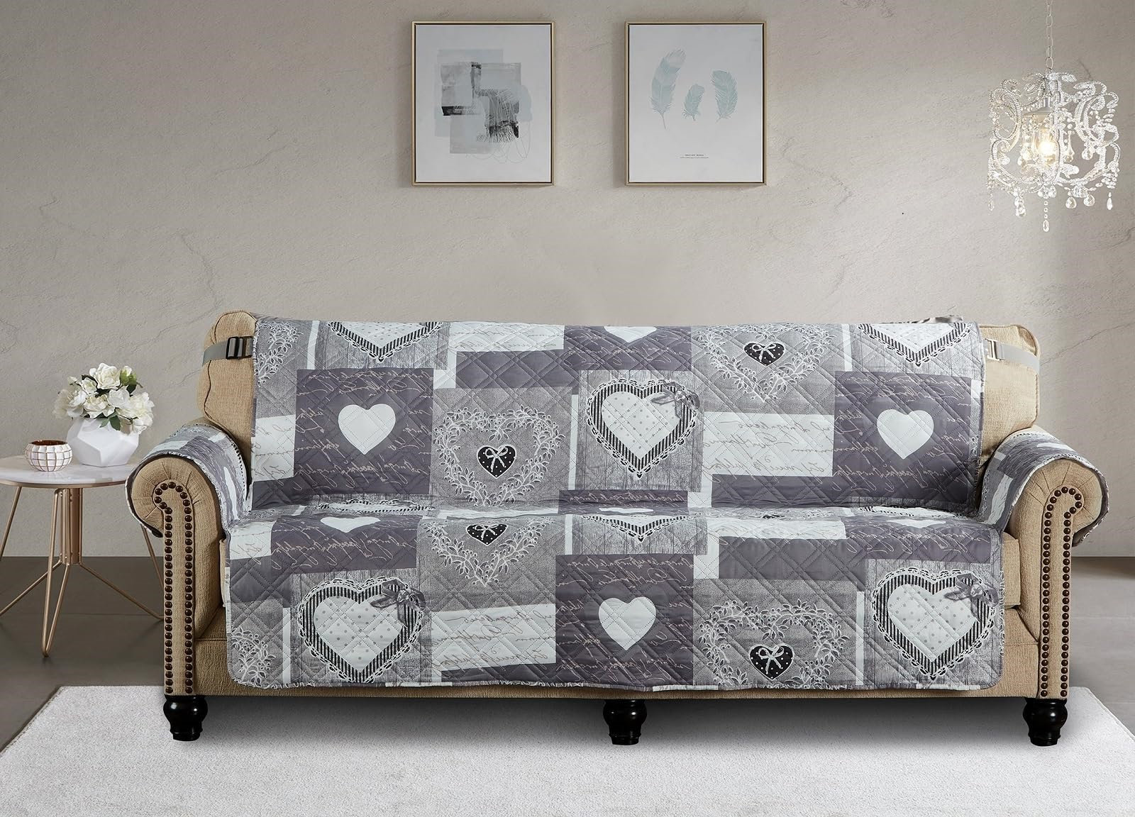 Rosalind Wheeler Patchwork Design Quilted Slipcover for Sofa | Wayfair