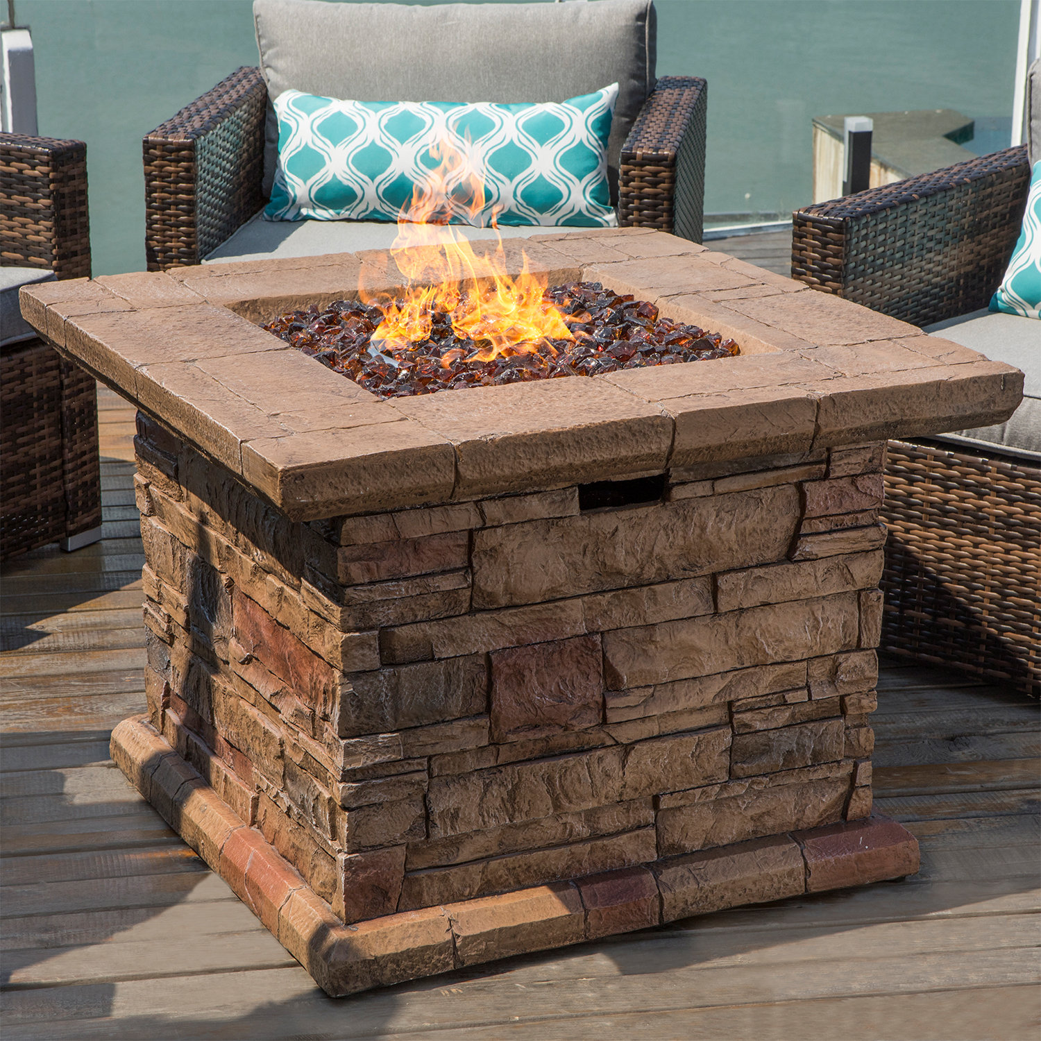 Ebern Designs Seeker Concrete Propane Fire Pit Table & Reviews | Wayfair