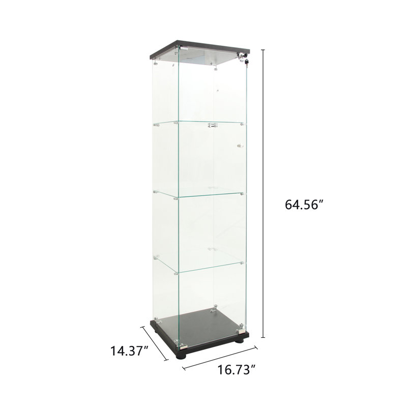 17 Stories 4-Tier Glass Display Cabinet With LED Lights | Wayfair.co.uk