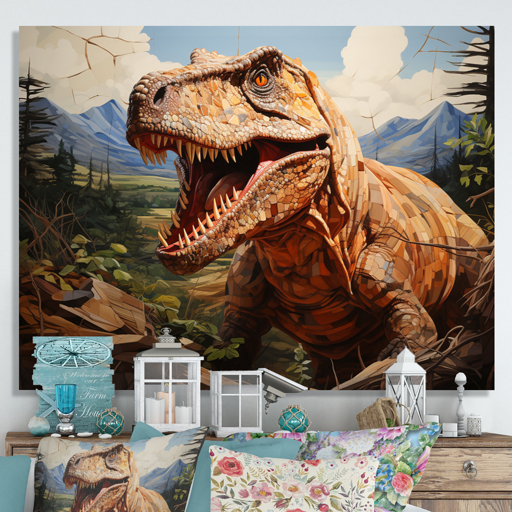 Trinx Dinosaur Prehistoric Legacy Pastoral II On Canvas Print | Wayfair
