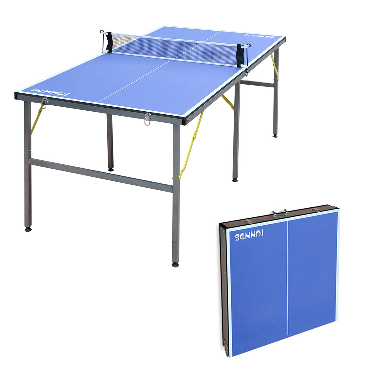 Builddecor 6Ft Mid-Size Table Tennis Table Foldable & Portable Ping ...