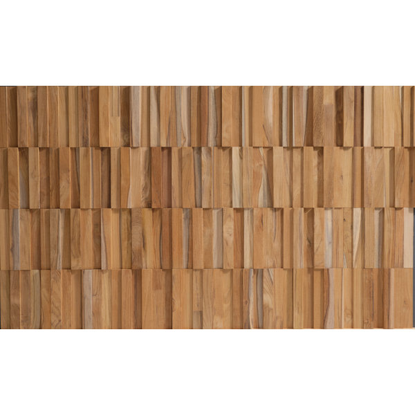 Wall!Supply UltraWood Teak Natural Jointless Vertical Wall Paneling ...