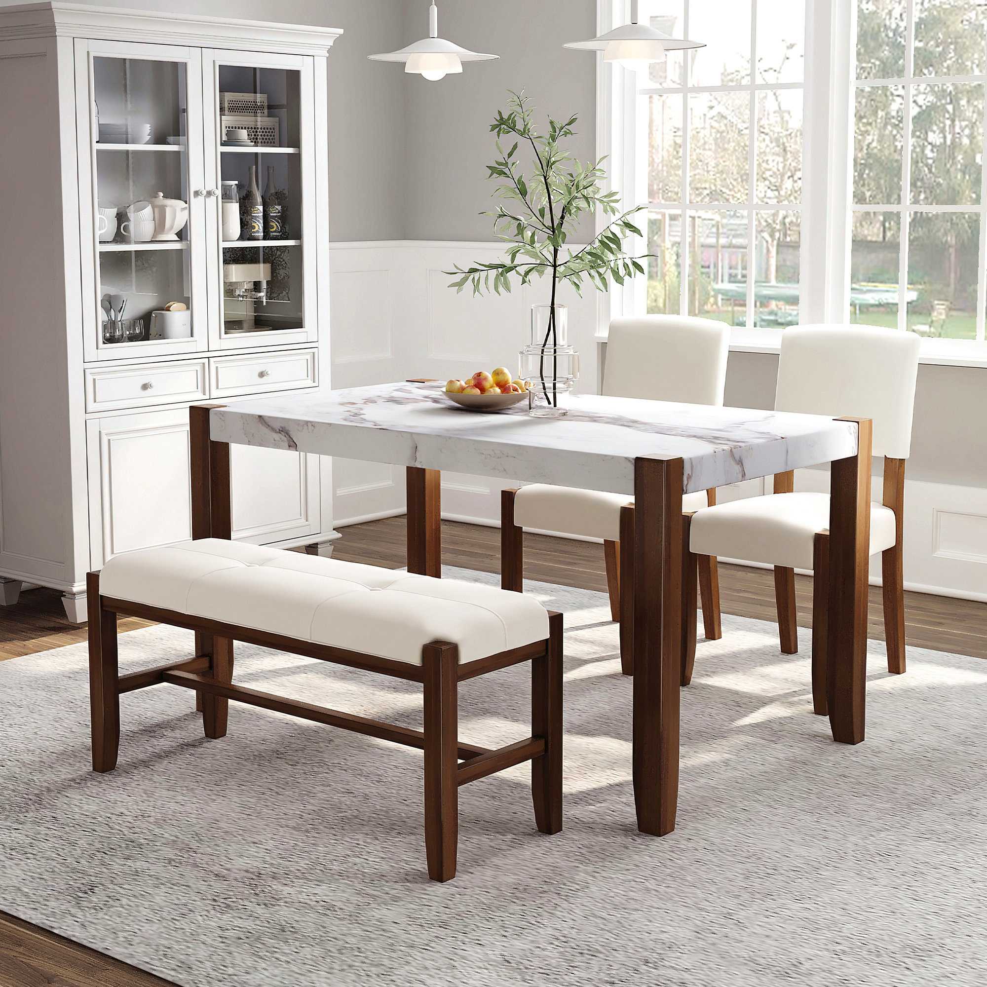 Latitude Run® 4-Piece Modern Dining Furniture Set, 4-Person Space ...