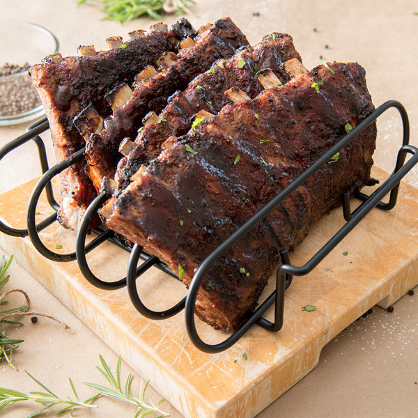 Nexgrill BBQ Rib Rack, Non-Stick Smoker Accessory for Outdoor Grilling ...
