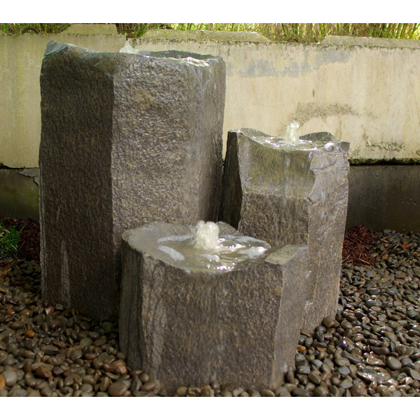 LiquidArt Fountains Glass Fiber Reinforced Concrete Basalt Rock Bird ...