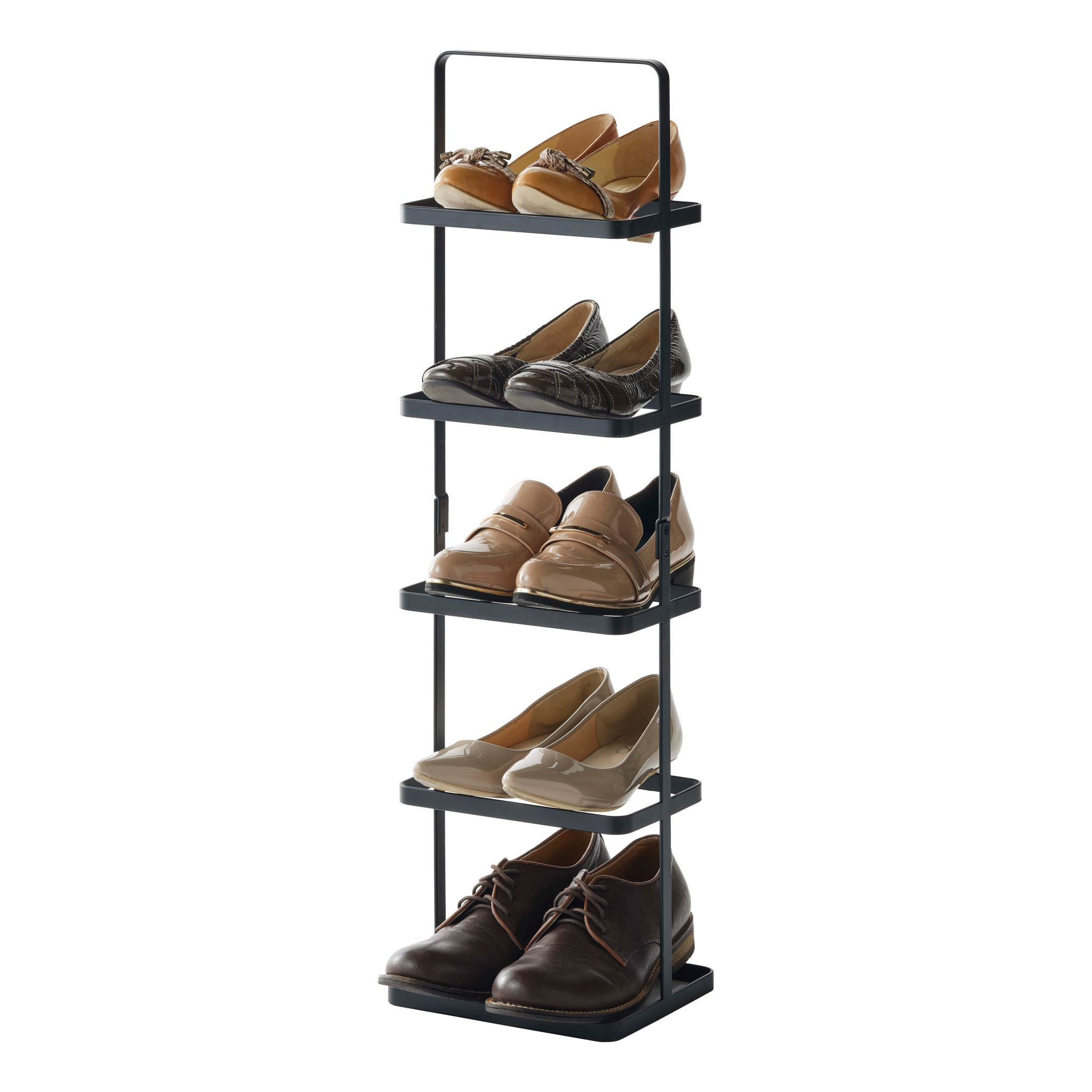 Yamazaki Home Steel Upright 5 Pair Shoe Rack with Handle & Reviews ...