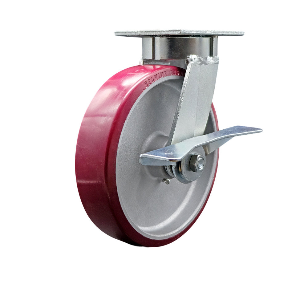 Service Caster Kingpinless Poly on Aluminum Wheel Swivel Caster with ...