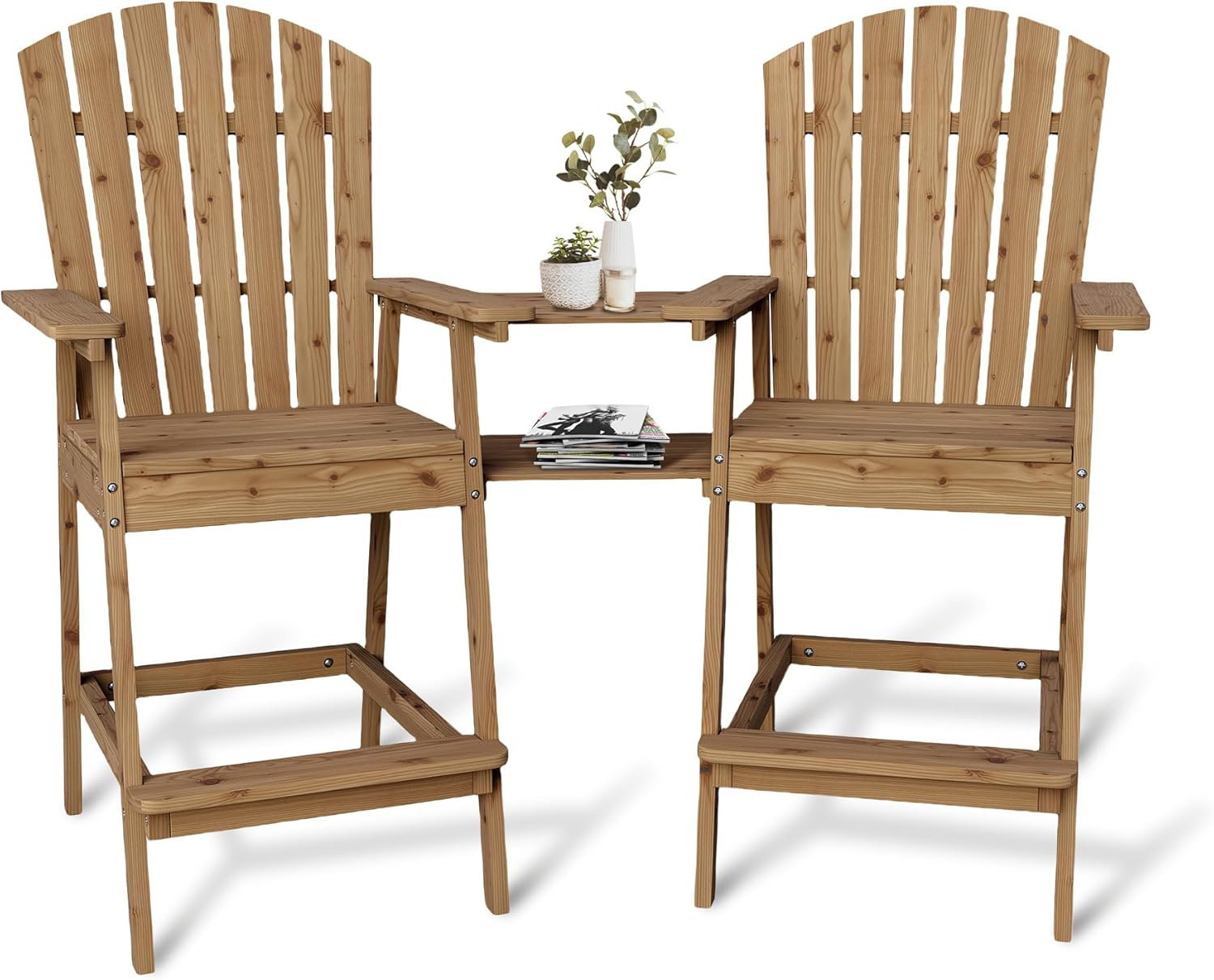 Beachcrest Home™ Patio Tall Adirondack Chairs Bar Chairs, Outdoor ...