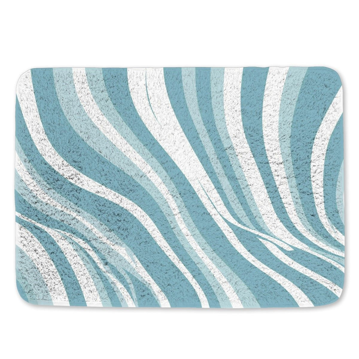 Ivy Bronx Abstract Wave Bath Mat Cool Pattern Bathroom Decor Flowing ...