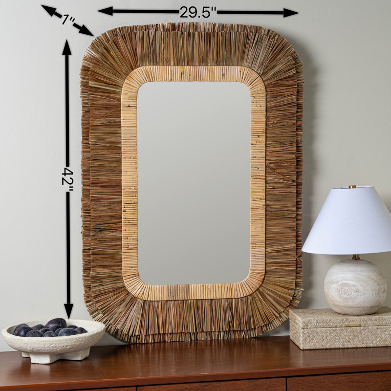 Beachcrest Home Valier Seagrass Rectangle Wall Mirror & Reviews | Wayfair