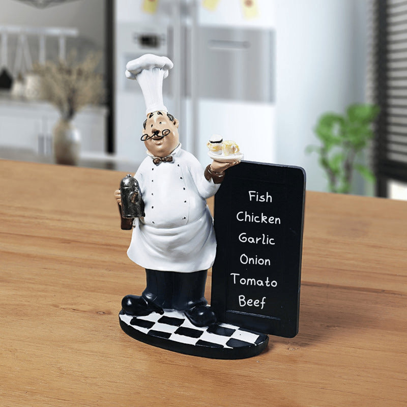 Winston Porter Shanie Polyresin Chef Statue with Chalkboard Menu, 9 ...