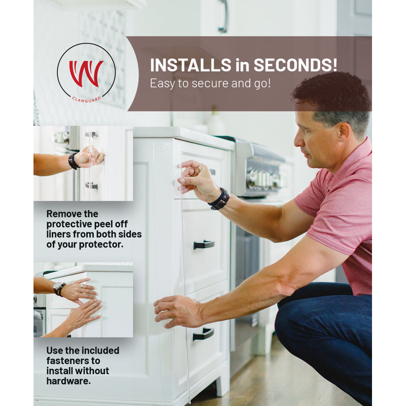 CLAWGUARD Clear Counter Protector Scratch Barrier Against Sharp Nails ...