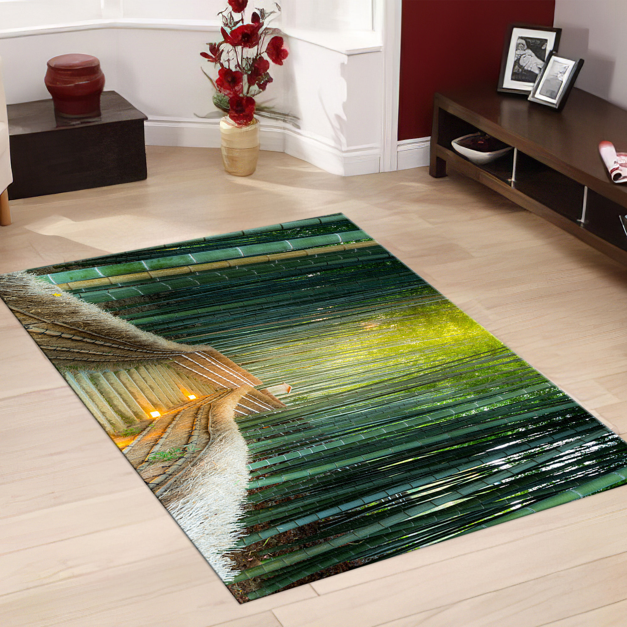 East Urban Home Handcrafted Floral Design Soft Pile Printed Rug ...