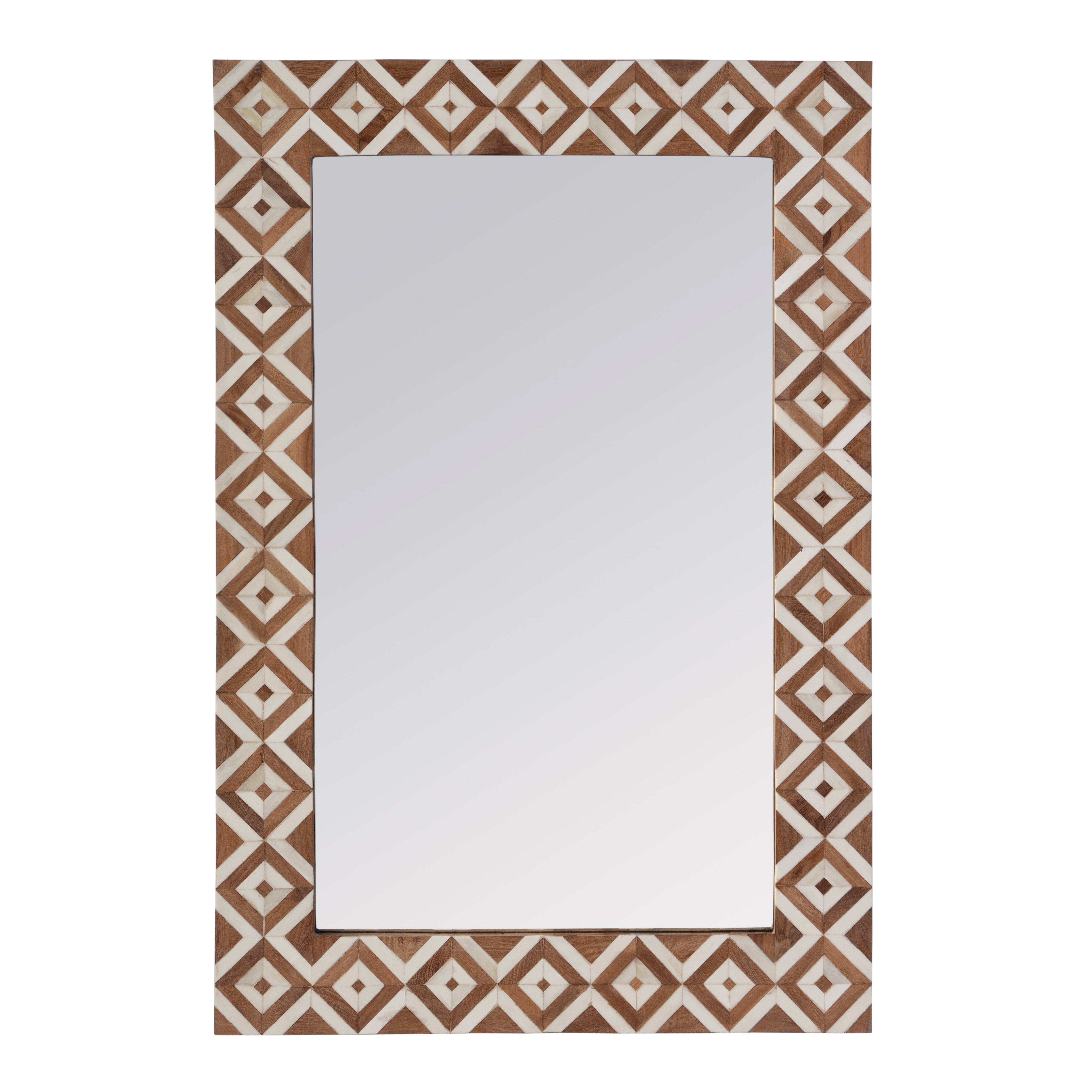 Dakota Fields Bone Rectangular Mirror | Wayfair